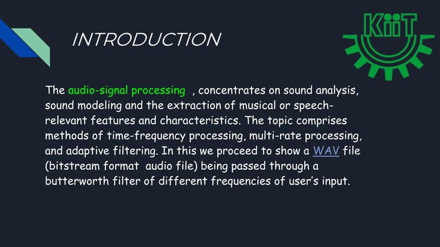 Audio signal processing | PPTX | Digital Audio | Computer Software and ...