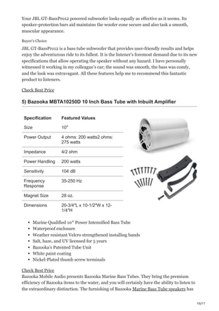 Best Bass Tube for Cars with Amplifier | PDF