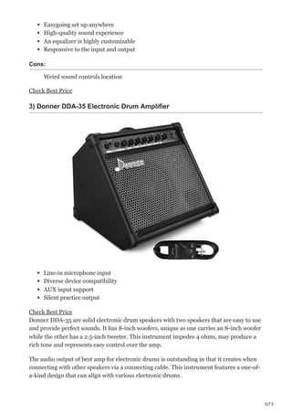 Best Electronic Drum Amp Set Speakers Use Monitor Kit | PDF