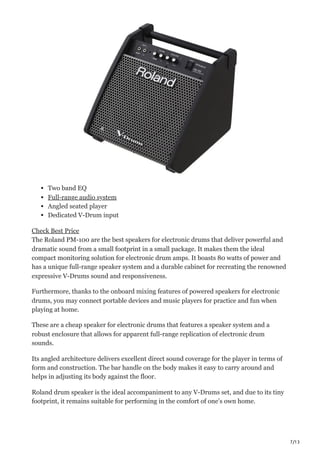 Best Electronic Drum Amp Set Speakers Use Monitor Kit | PDF