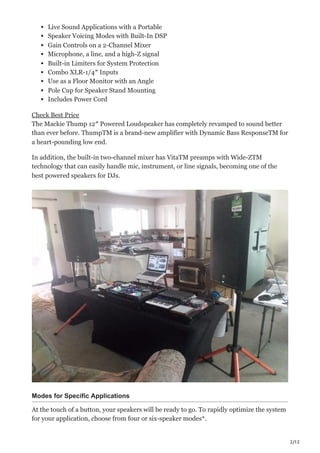 Best Powered Speakers for Live Band and Stage Performance | PDF