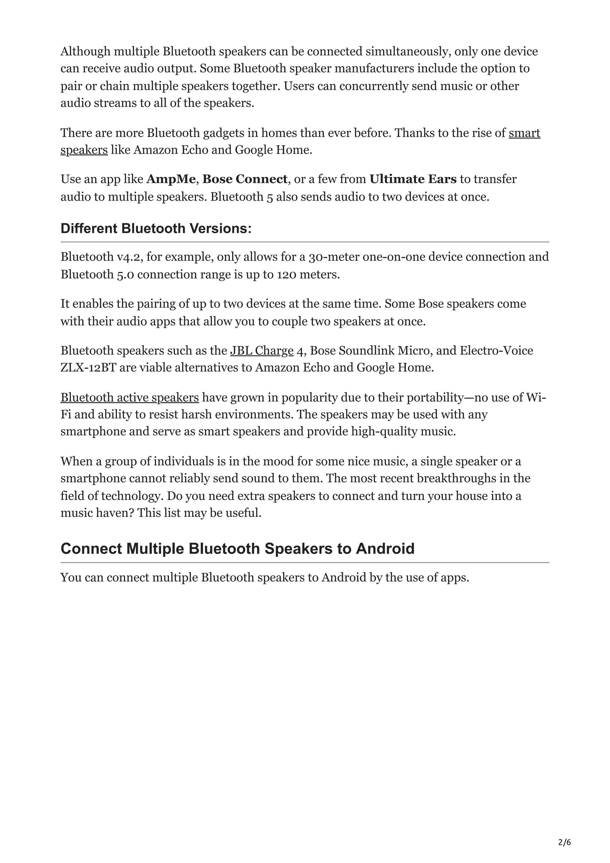 How to Connect Multiple Bluetooth Speakers to Android Apps | PDF