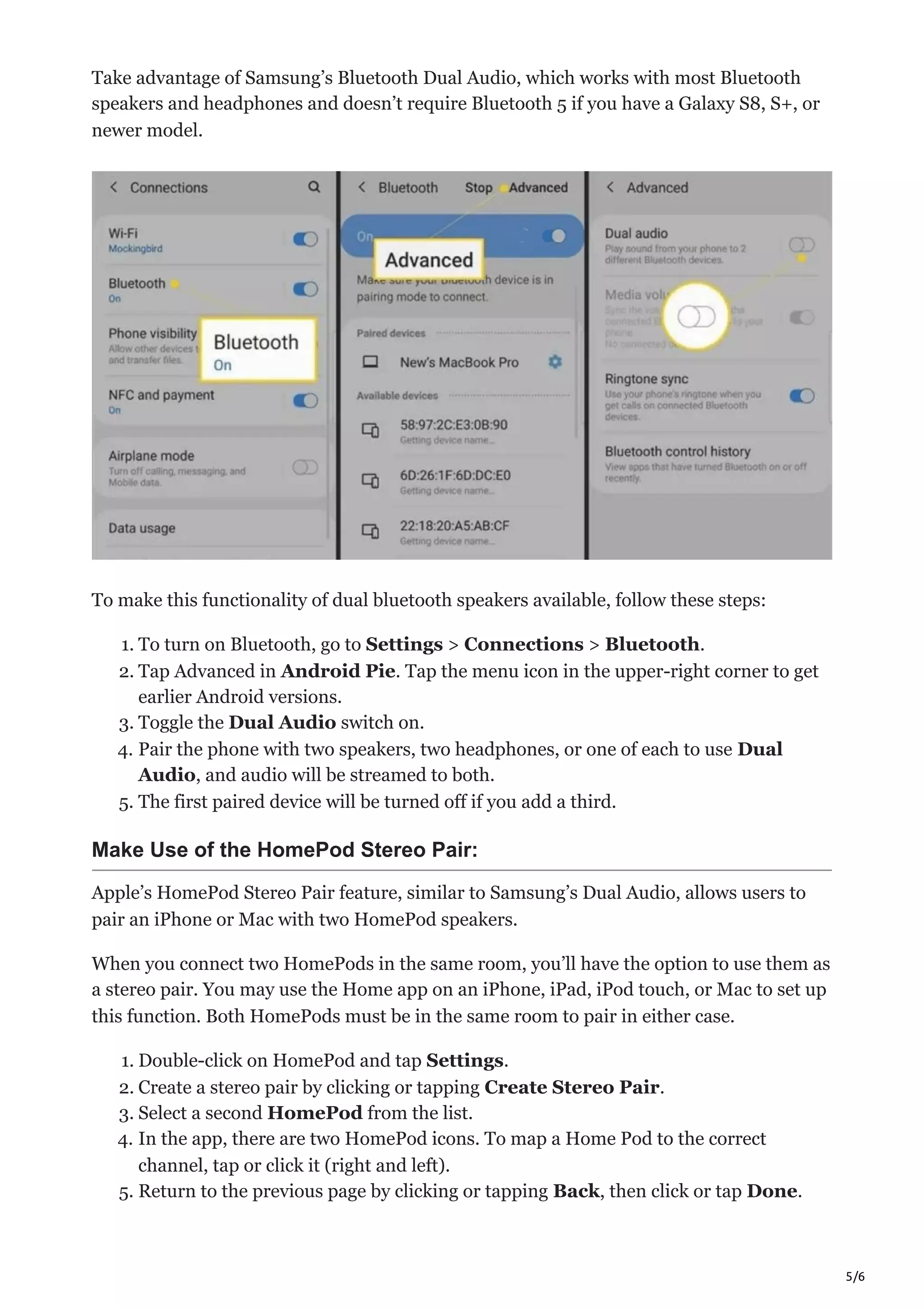 How to Connect Multiple Bluetooth Speakers to Android Apps | PDF