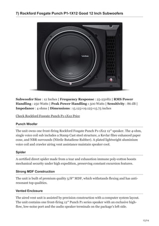 Best 12 Inch Subwoofer Branded Powerful Single amp Dual Subs | PDF ...