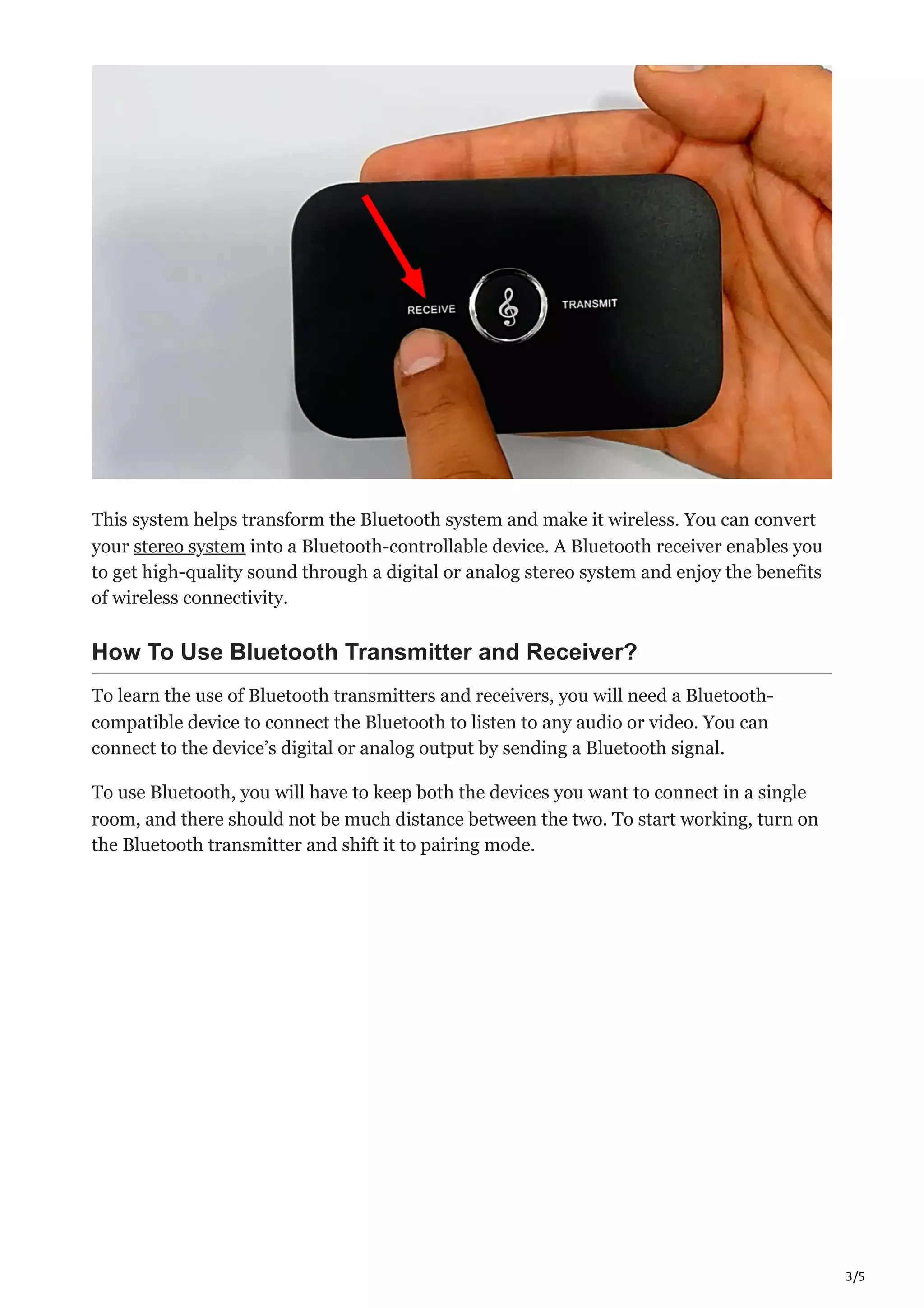 How Does Bluetooth Transmitter and Receiver Works | PDF