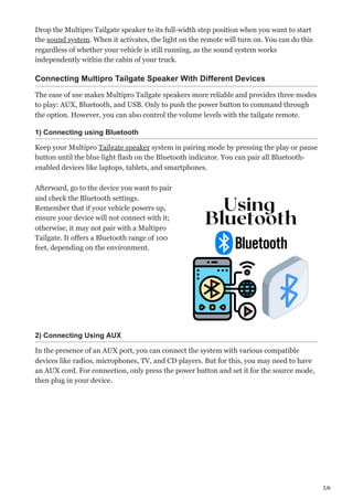 How To Use Multipro Tailgate Speakers | PDF