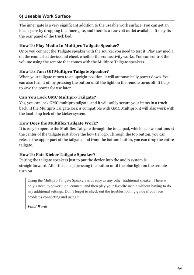 How To Use Multipro Tailgate Speakers | PDF