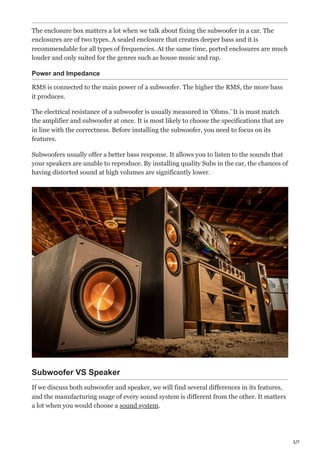 What Is a Subwoofer Work Purpose and Usage | PDF
