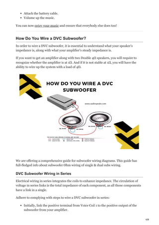 How to Hook up Subwoofer Wiring with Diagrams | PDF