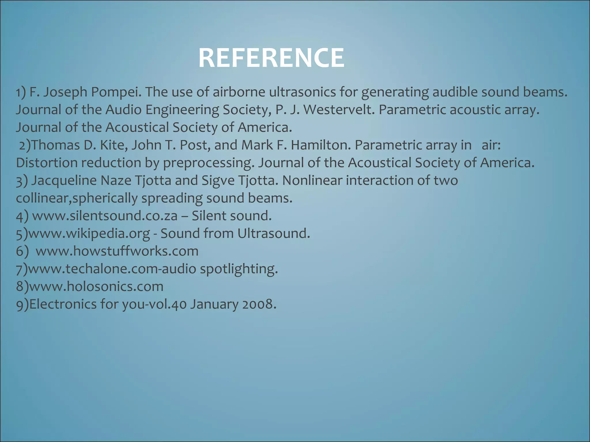 Audio spotlighting | PPT