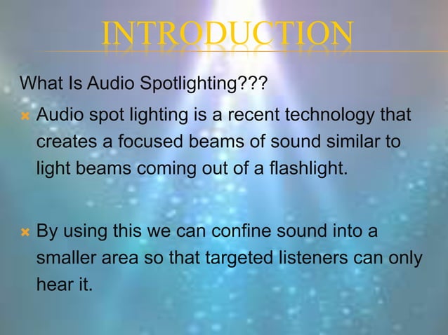 Audio spotlighting | PPTX