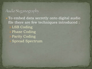 Audio steganography | PPTX