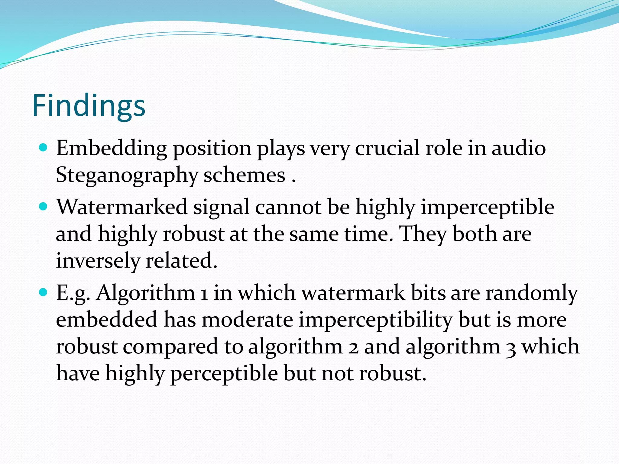 Audio steganography algorithms | PPTX