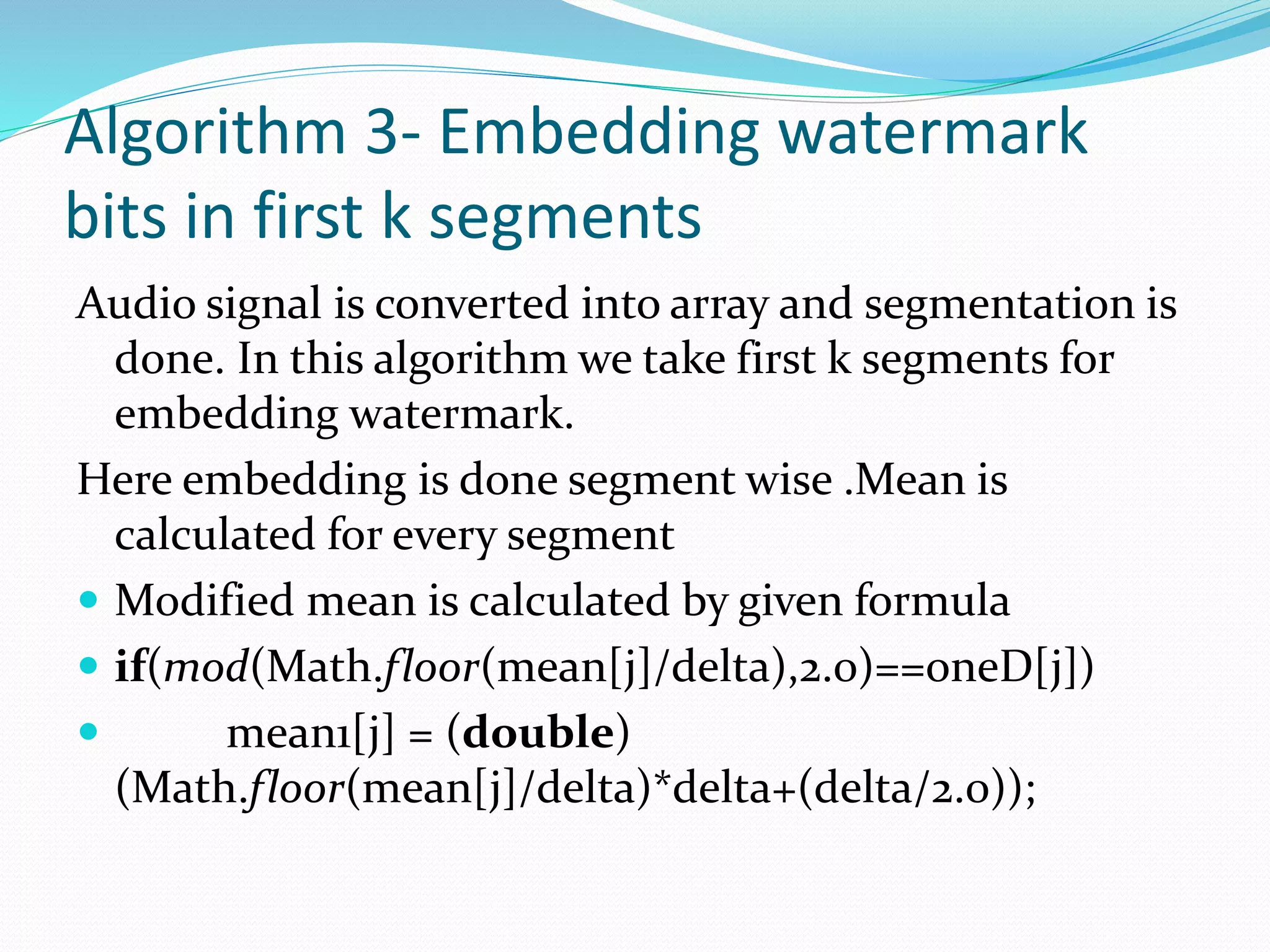 Audio steganography algorithms | PPTX
