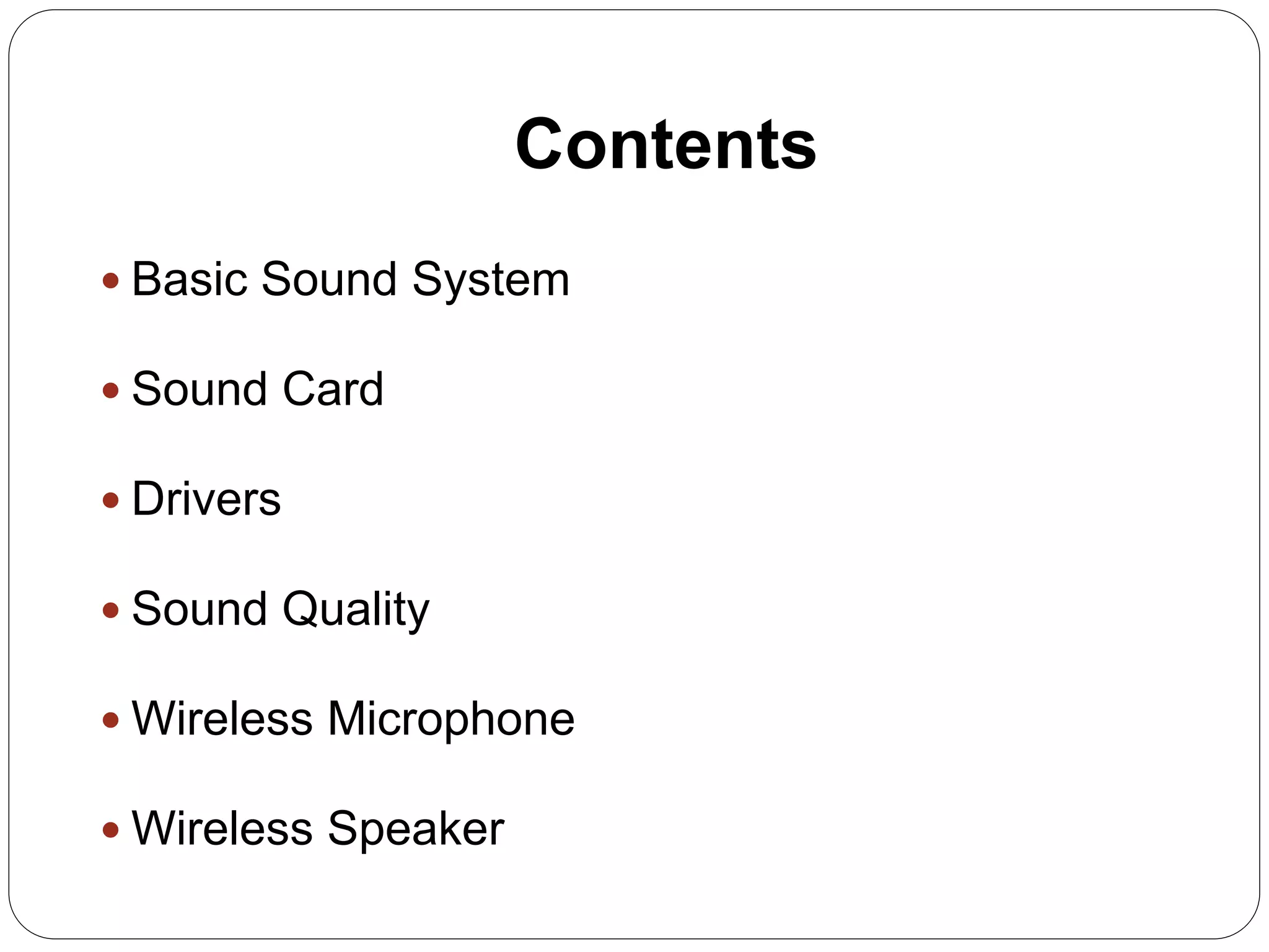 Audio systems | PPTX