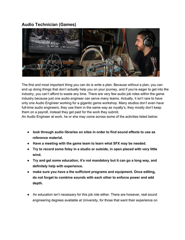 Audio Technician | PDF