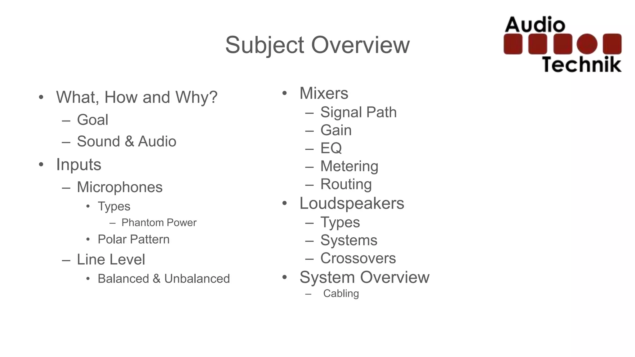 Sound Basics with Audio Technik | PPT