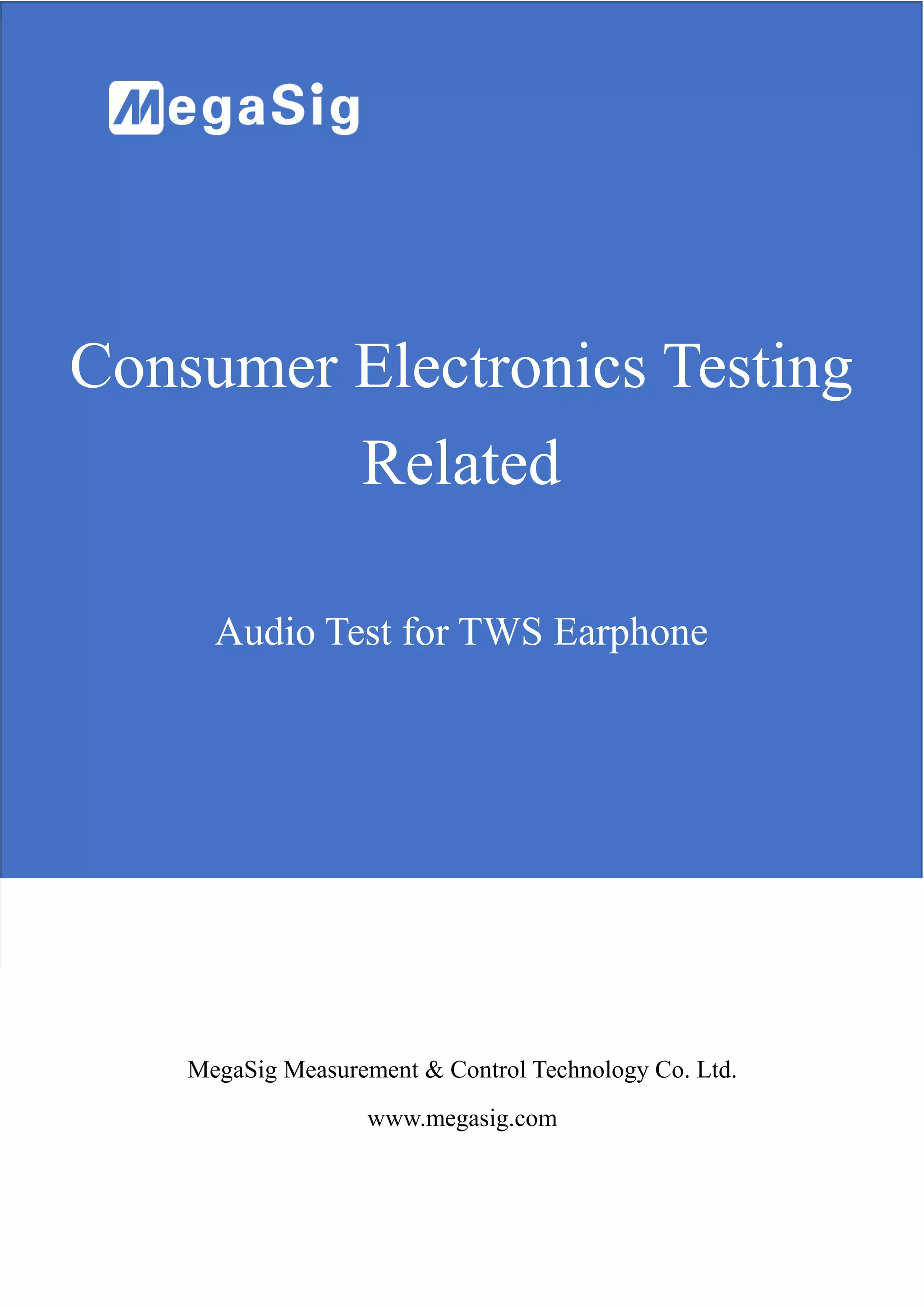 Audio Test for TWS Earphone | PDF