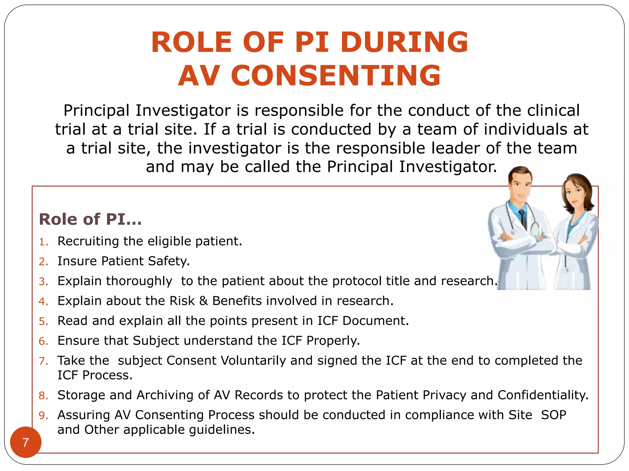 Audio video consenting process and role of CRC or PI during av ...