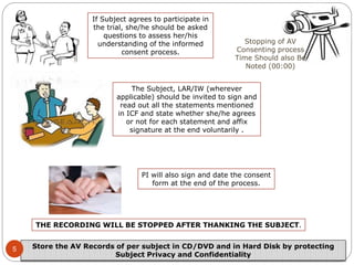 Audio video consenting process and role of CRC or PI during av consenting | PPTX