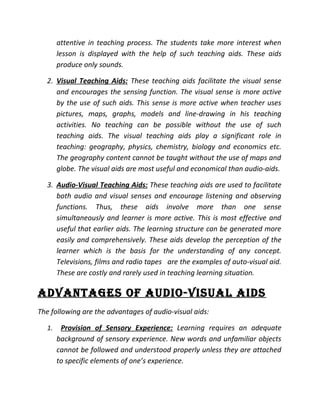 Audio visual aids | DOC | Education