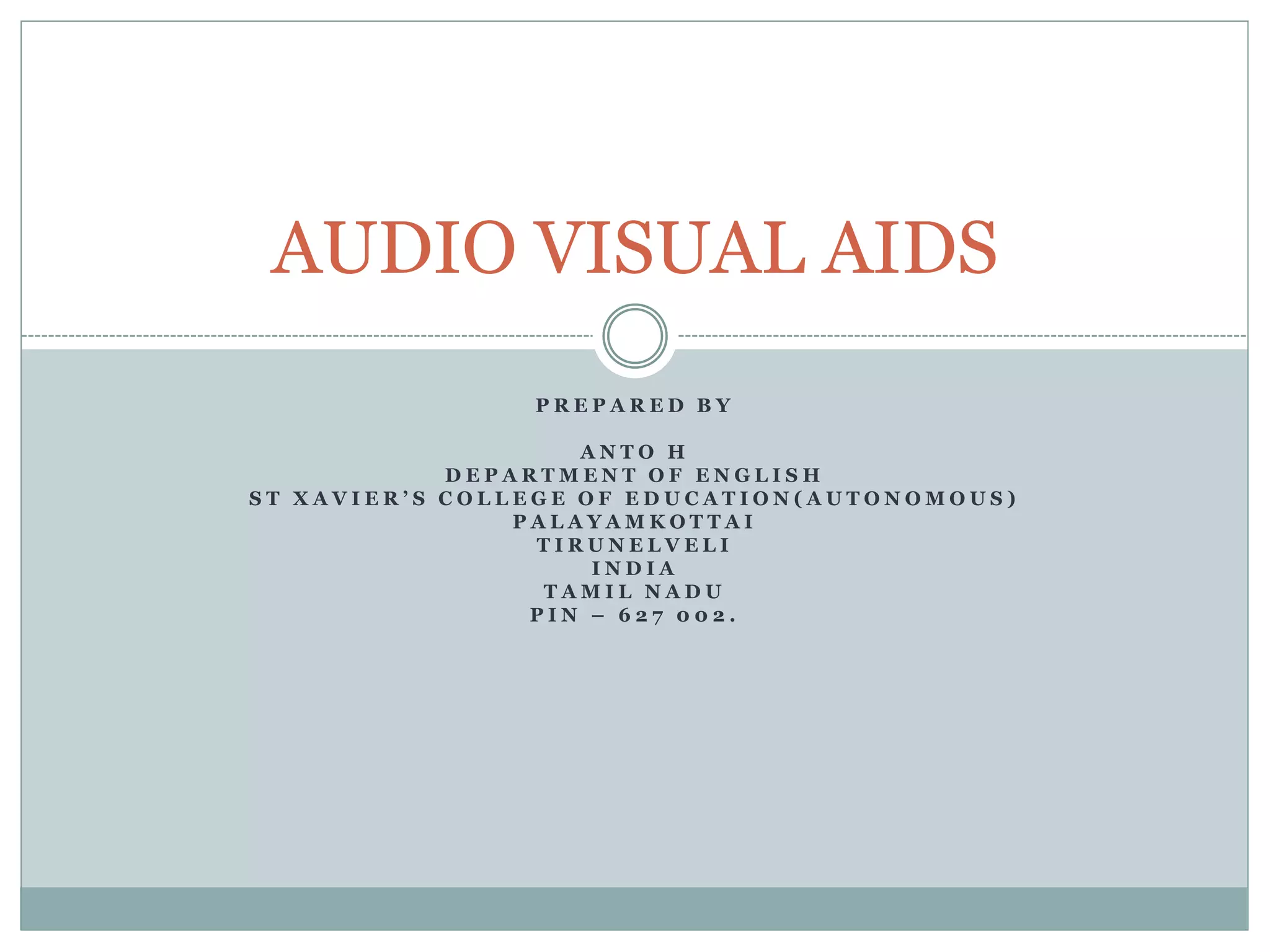 Audio visual aids | PPTX