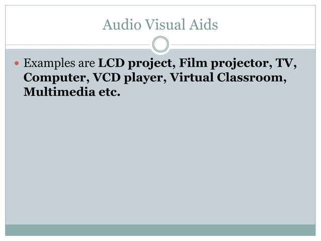 Audio visual aids | PPTX | Education