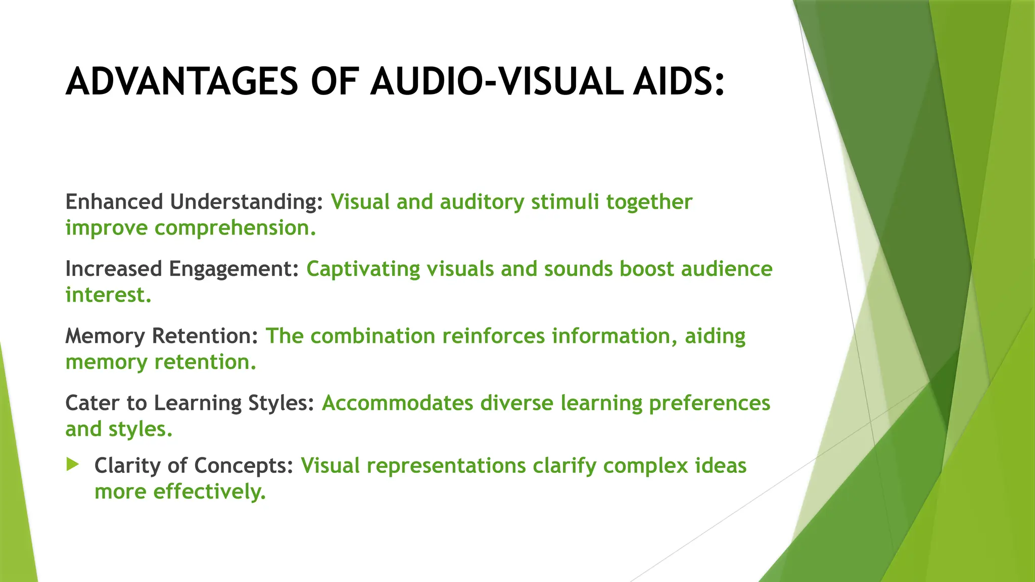 Audio visual aids its classification and advantages | PPTX