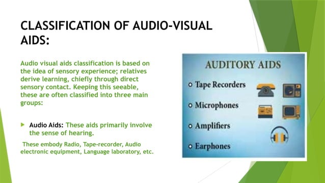 Audio visual aids its classification and advantages | PPT