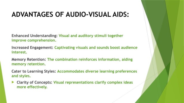 Audio visual aids its classification and advantages | PPT