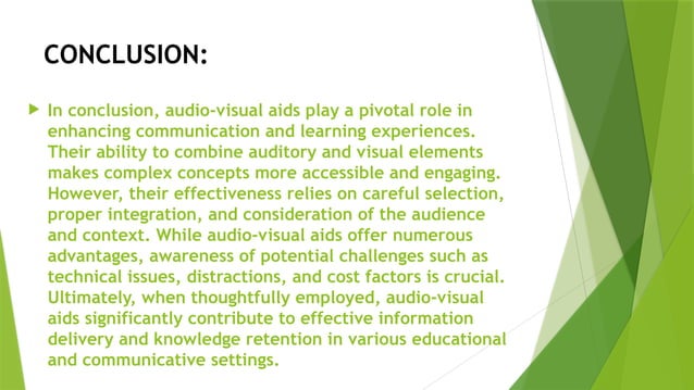 Audio visual aids its classification and advantages | PPT