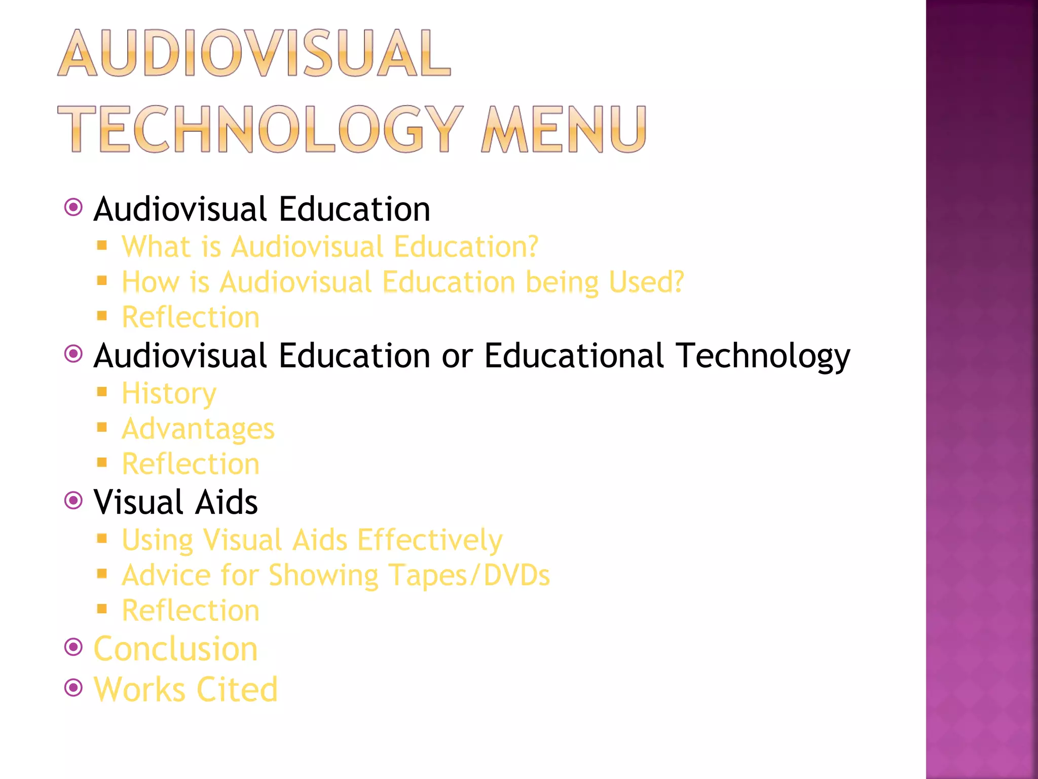 Audio visual education_powerpoint | POT