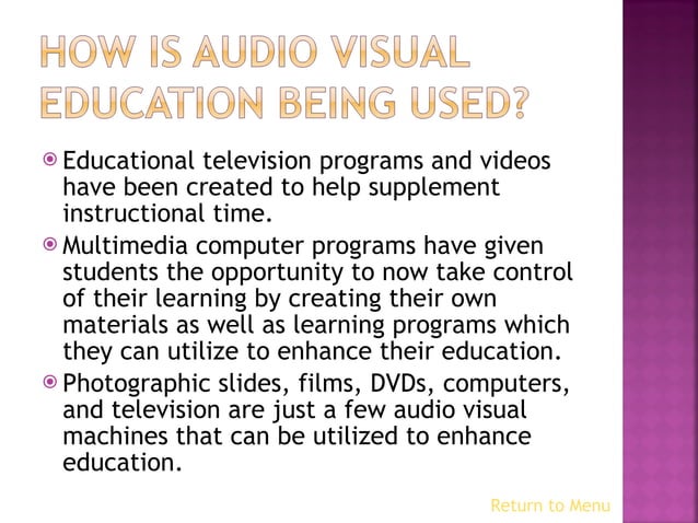 Audio visual education_powerpoint | POT