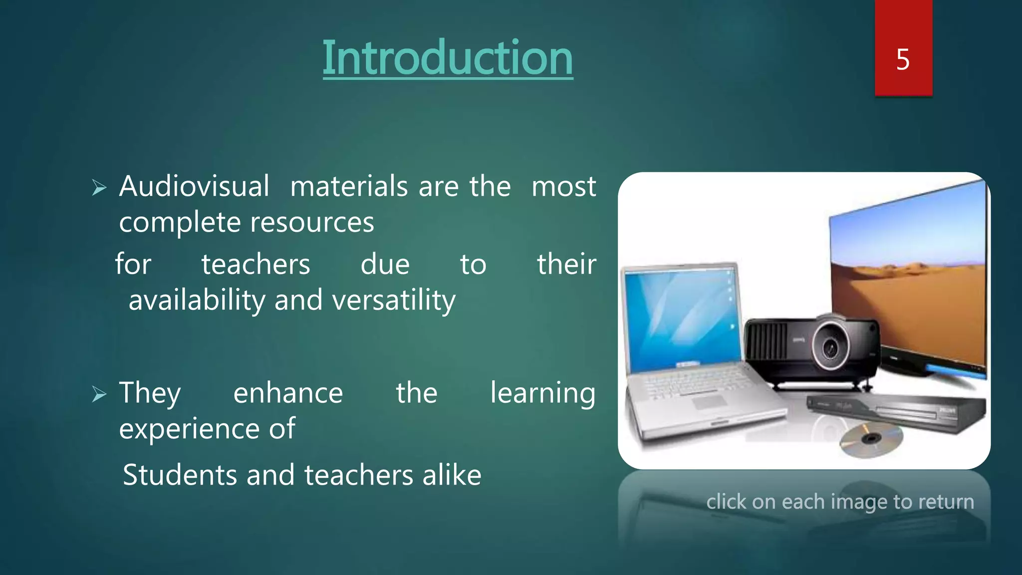 Audiovisual materials slide | PPTX