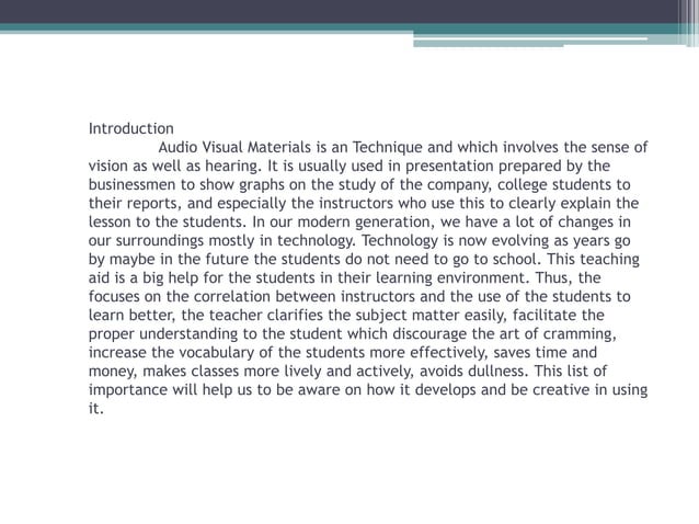 Audio visual presentation in teaching | PPTX
