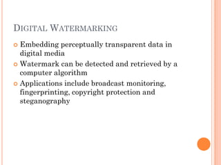 Audio Watermarking and Steganography | PDF