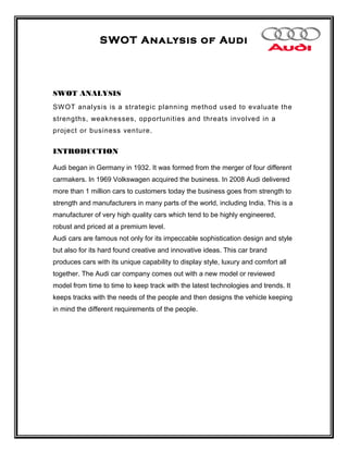 Audi swot analysis | DOC