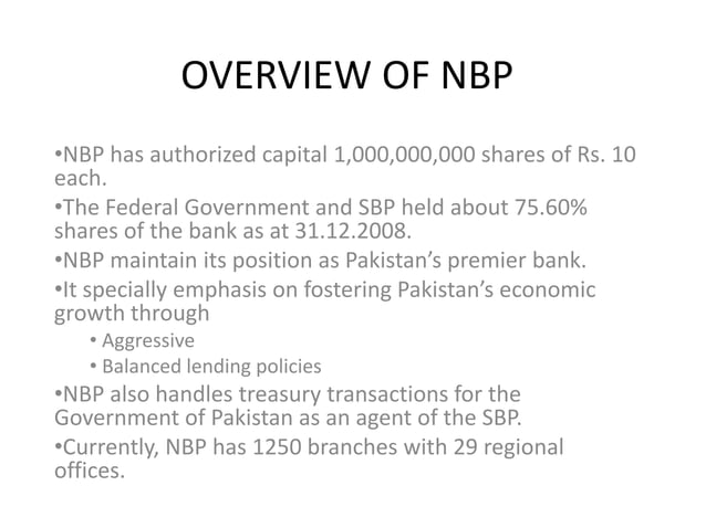 National Bank of Pakistan | PPTX