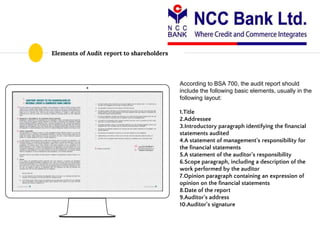 Audit Report's To Share holder | PPT