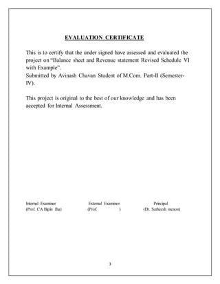 Balance sheet And P & L as per Revised shedule six with exaple | DOCX