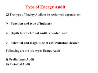energy Audit and types of audit | PPTX