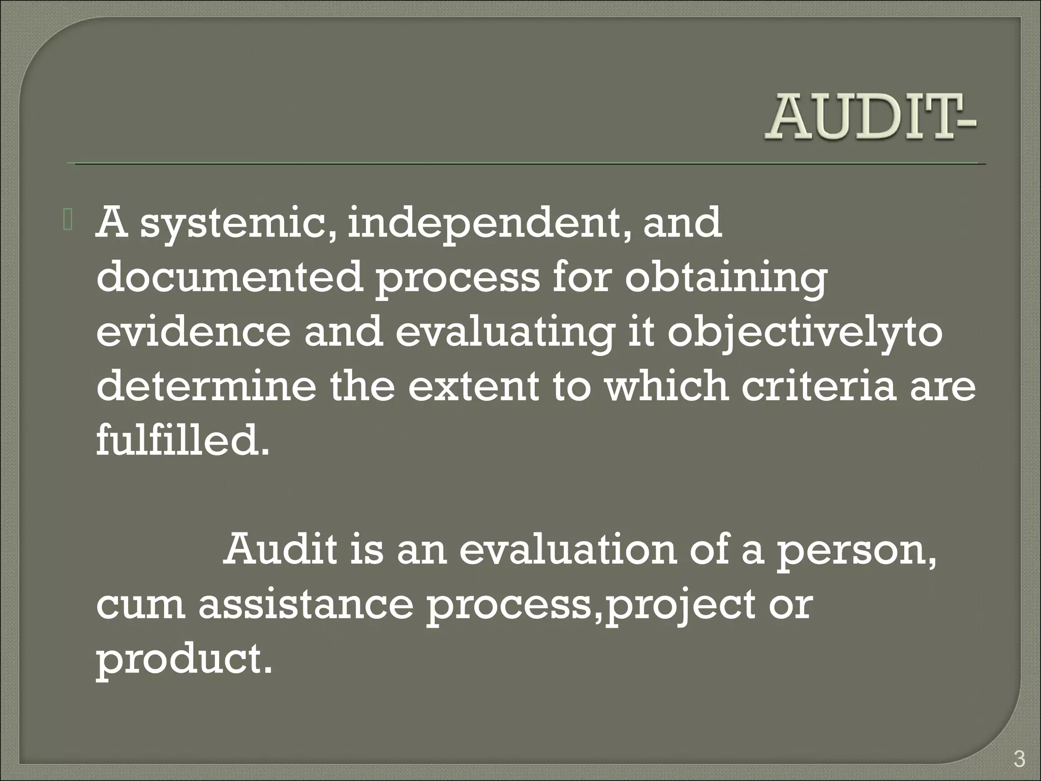 OPERATING AND MANAGEMENT OF AUDIT IN AUDIT AND REGULATORY COMPLIANCE | PPT