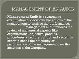 OPERATING AND MANAGEMENT OF AUDIT IN AUDIT AND REGULATORY COMPLIANCE | PPT