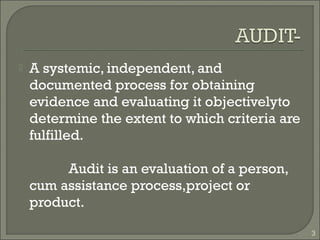 OPERATING AND MANAGEMENT OF AUDIT IN AUDIT AND REGULATORY COMPLIANCE | PPT