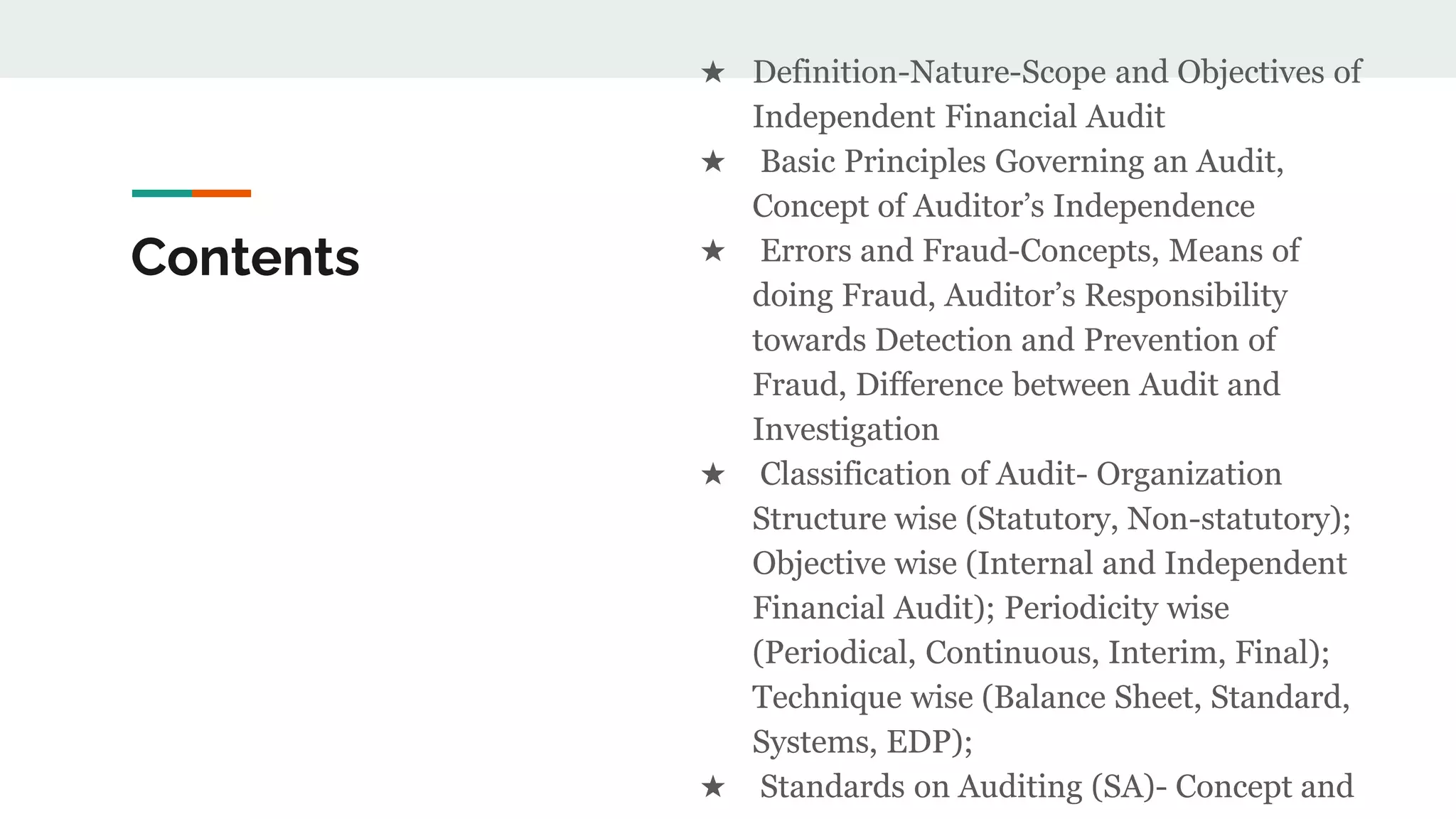 Introduction To Auditing | PPT