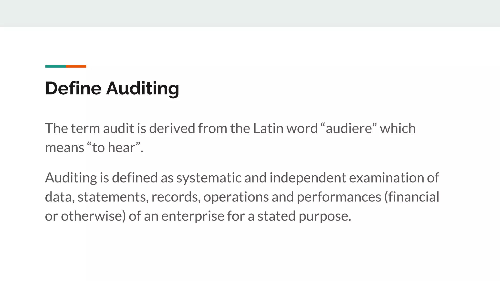 Introduction To Auditing | PPT