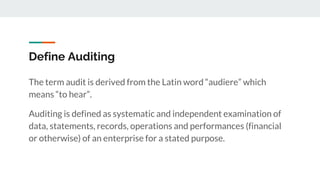 Introduction To Auditing | PPT