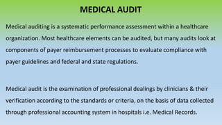 Medical audit_audit in hospitals and medical | PDF