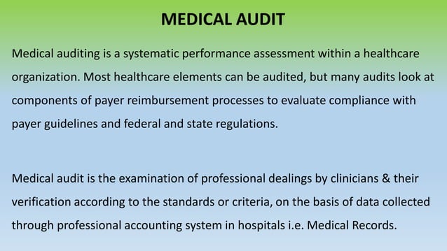 Medical audit_audit in hospitals and medical | PDF