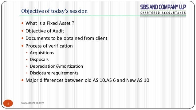 Audit of Fixed Assets
